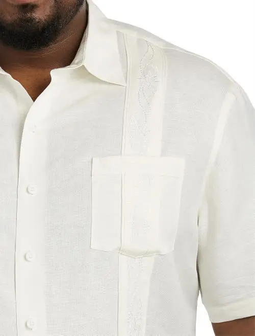 OAK HILL BY DXL Embroidered Panel Sport Shirt - White