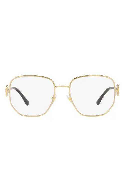 Versace 54mm Irregular Square Optical Glasses - Gold