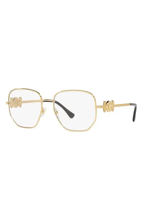 Versace 54mm Irregular Square Optical Glasses - Gold