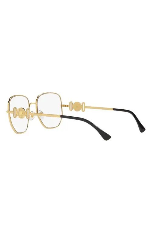 Versace 54mm Irregular Square Optical Glasses - Gold