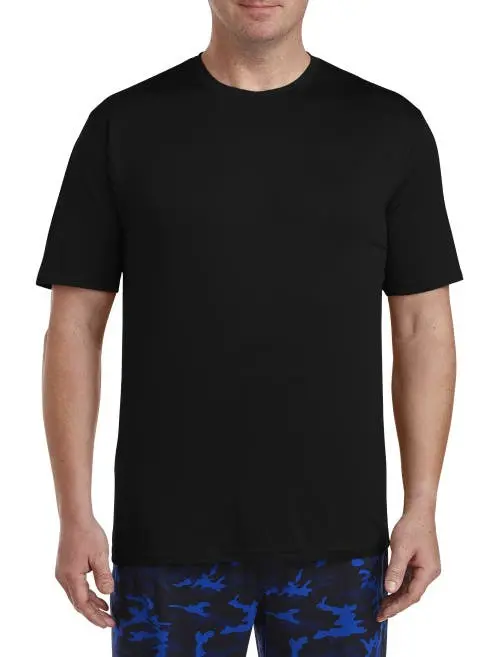 HARBOR BAY BY DXL Tech Stretch Crewneck T-shirt - Black