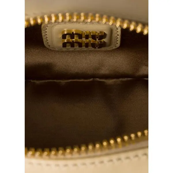 Miu Miu Zip Quilted Leather Top-handle Bag - Bianco
