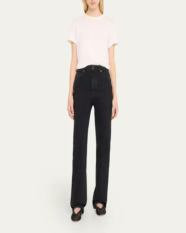 Khaite Danielle Enameled Button Jeans