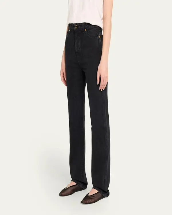 Khaite Danielle Enameled Button Jeans