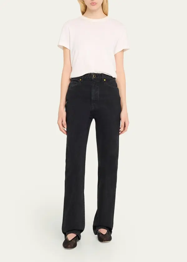 Khaite Danielle Enameled Button Jeans
