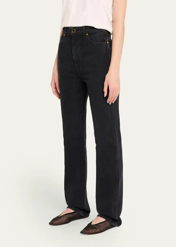 Khaite Danielle Enameled Button Jeans