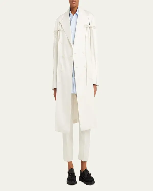 SETCHU Origami Button Cuff Silk Pants - White