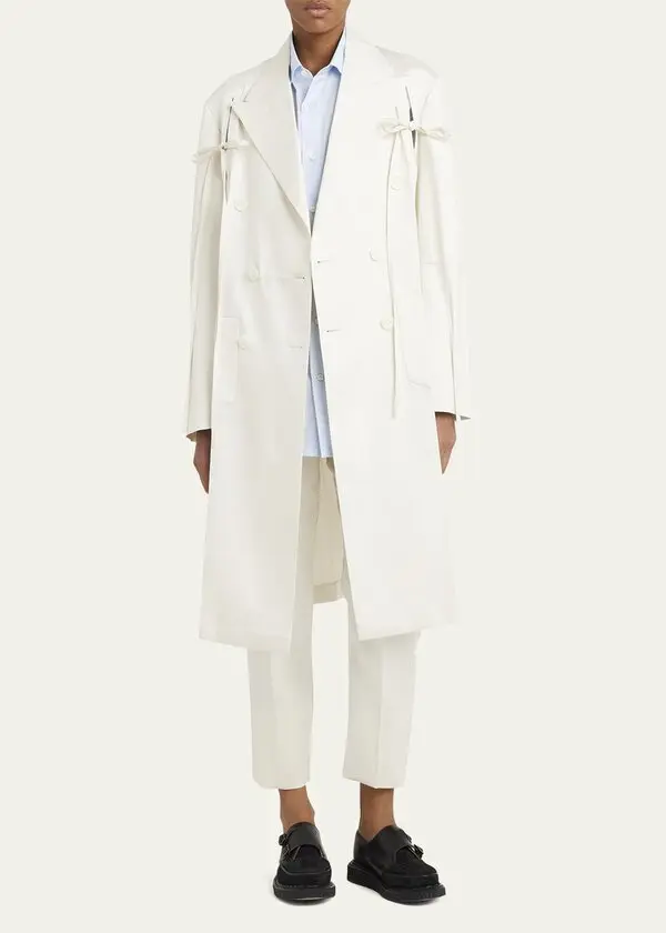 SETCHU Origami Button Cuff Silk Pants - White