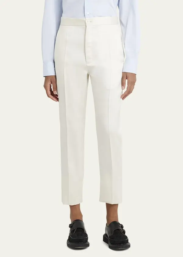 SETCHU Origami Button Cuff Silk Pants - White