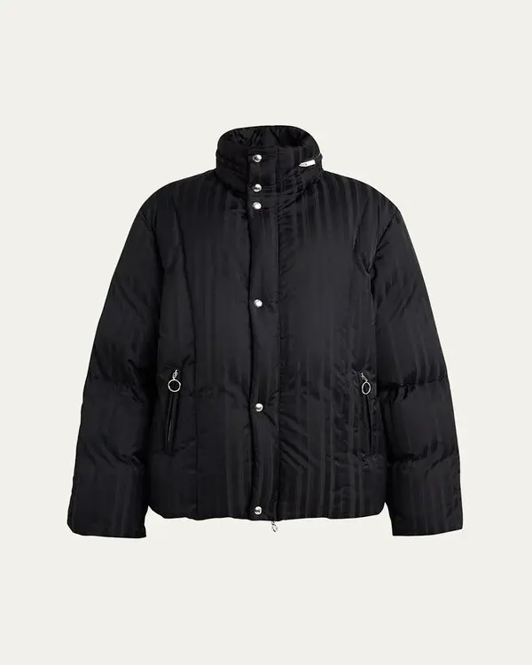 SETCHU Jacquard Stripe Down Hooded Jacket