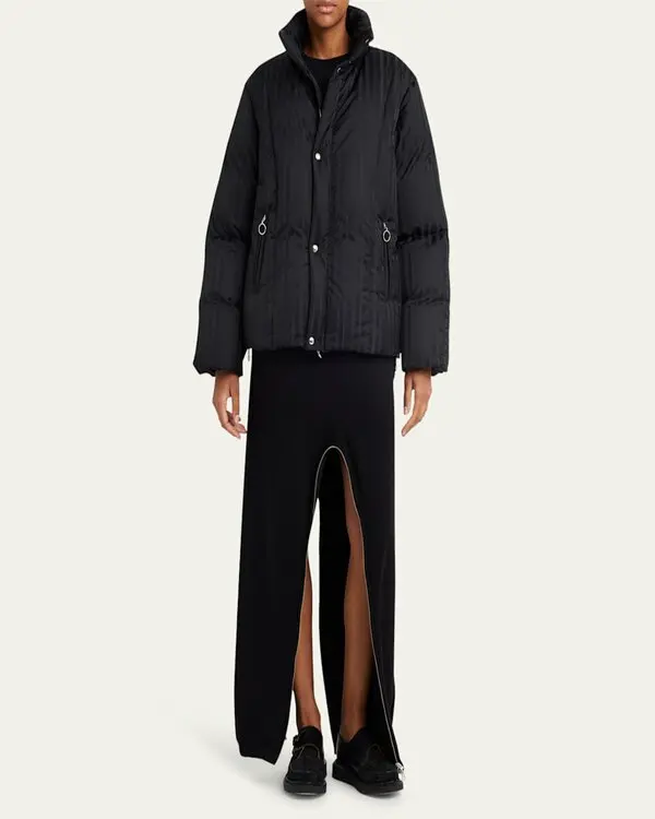 SETCHU Jacquard Stripe Down Hooded Jacket