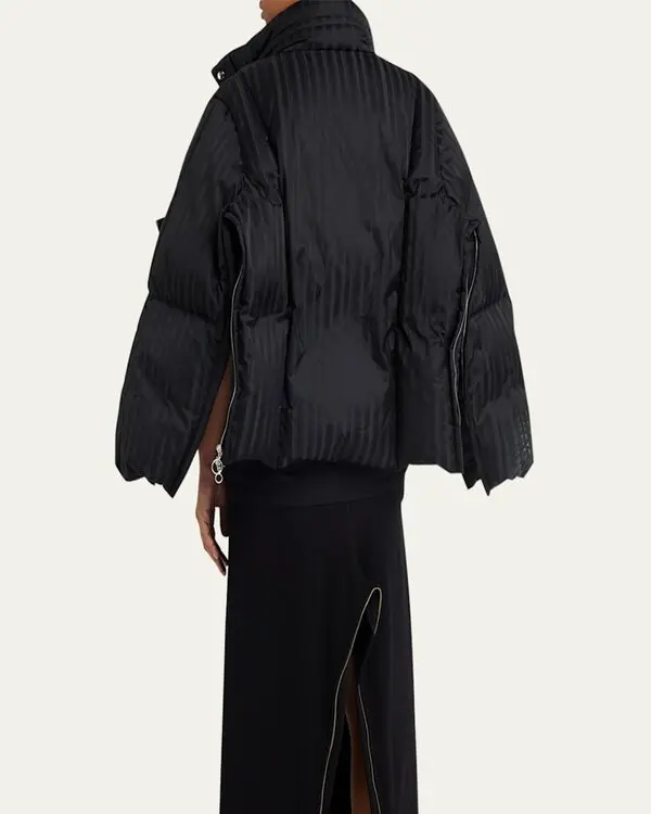 SETCHU Jacquard Stripe Down Hooded Jacket