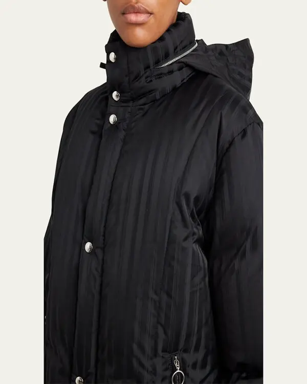 SETCHU Jacquard Stripe Down Hooded Jacket