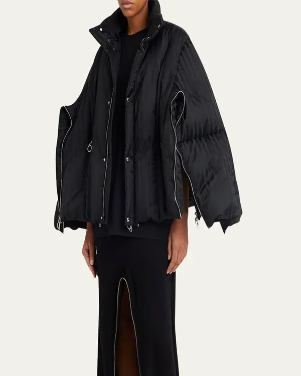 SETCHU Jacquard Stripe Down Hooded Jacket