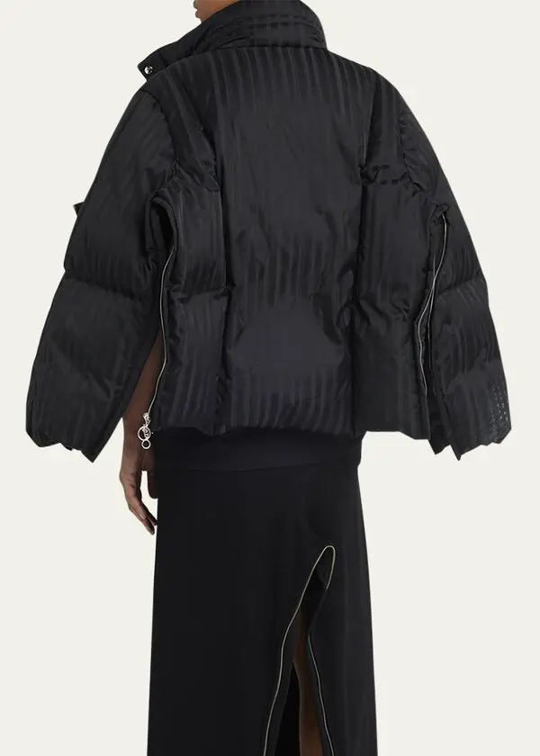 SETCHU Jacquard Stripe Down Hooded Jacket