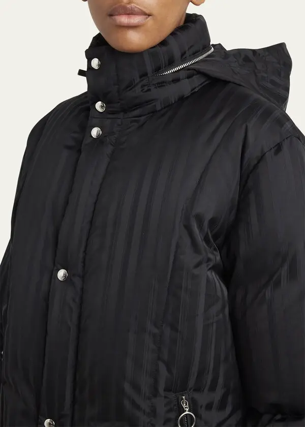SETCHU Jacquard Stripe Down Hooded Jacket