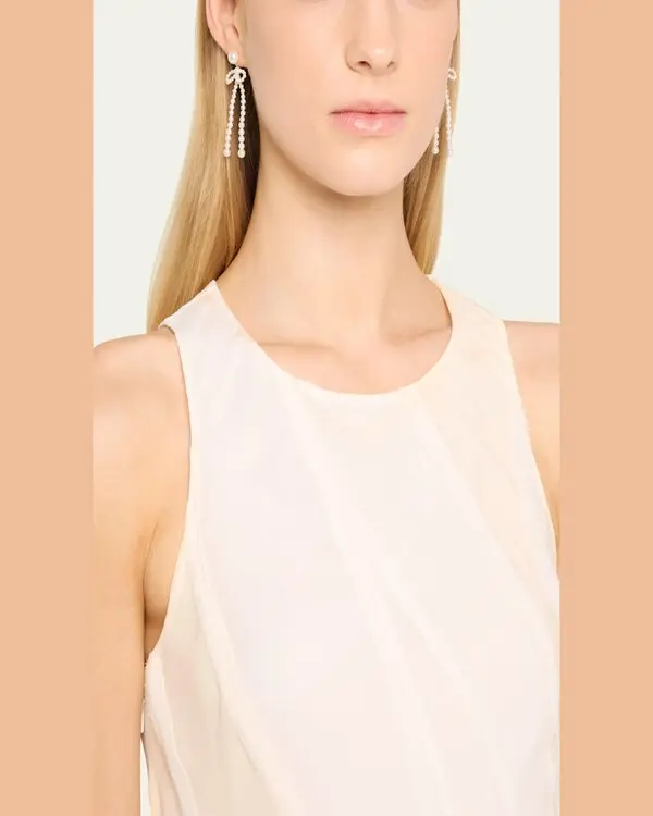 Sophie Bille Brahe Bow Rosette Dangle Pearl Earrings