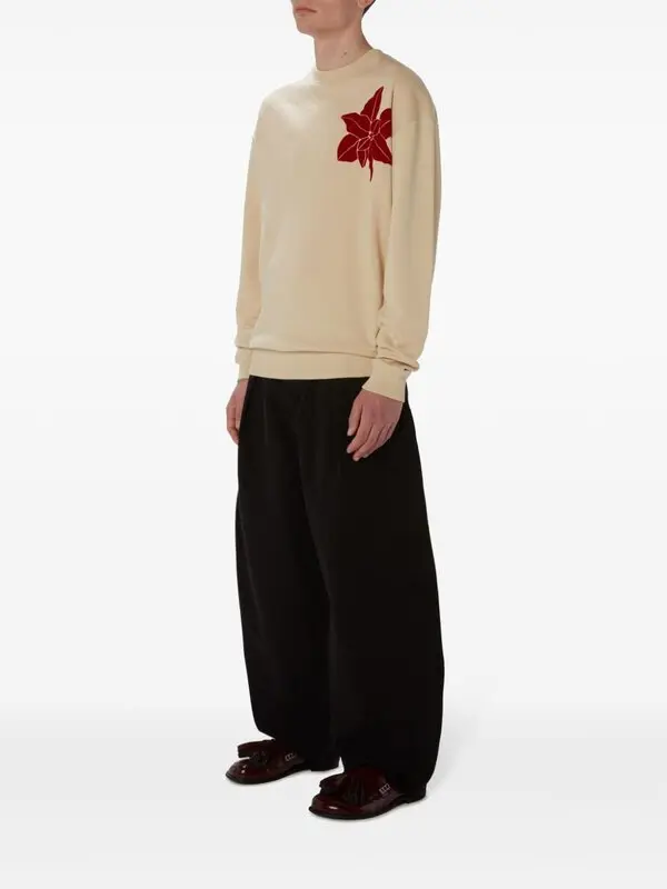 JW Anderson Floral Print Organic Cotton Sweatshirt