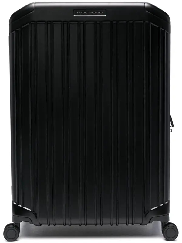 PIQUADRO Embossed Suitcase - Black