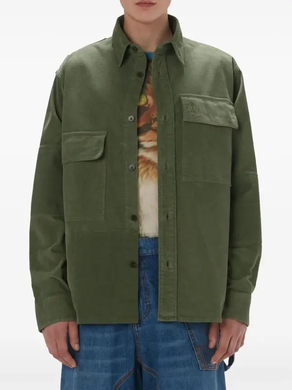JW Anderson Patchwork-design Cotton Shirt - Green