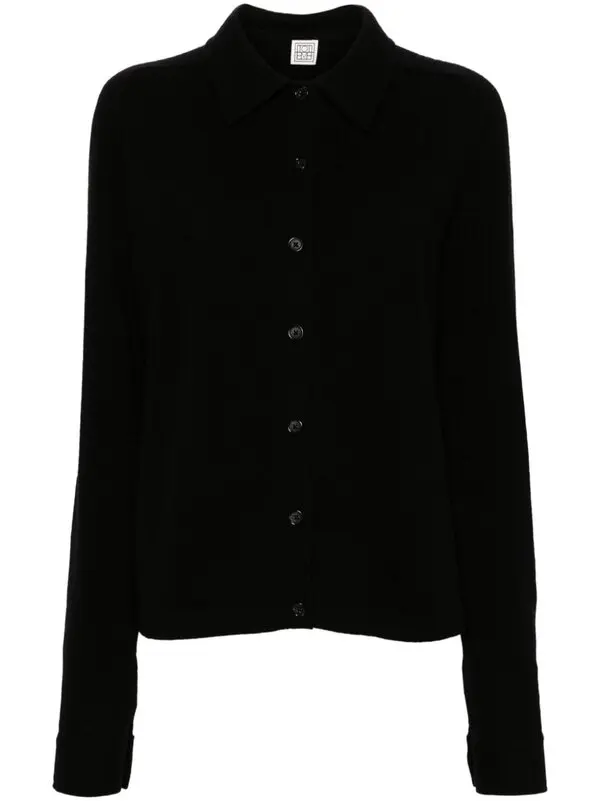 TOTEME Shirt-collar Cashmere Cardigan - Black