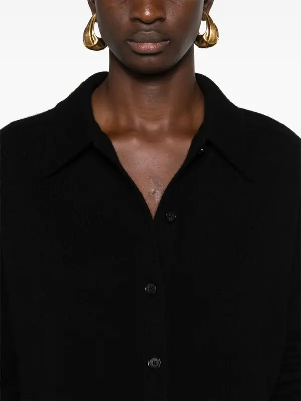 TOTEME Shirt-collar Cashmere Cardigan - Black