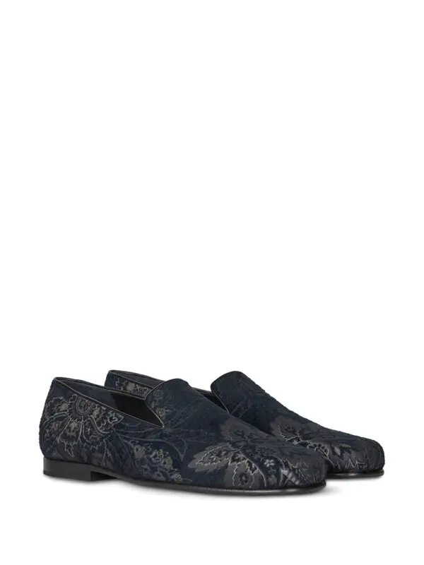 Etro Floral-motif Patterned-jacquard Loafers
