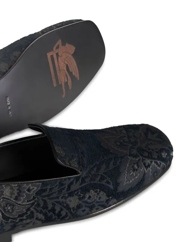 Etro Floral-motif Patterned-jacquard Loafers
