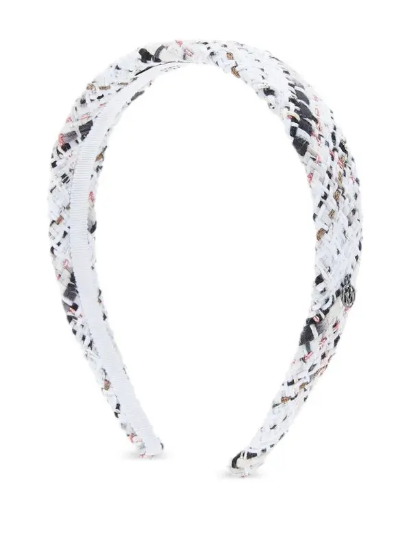 MAISON MICHEL Eve Logo-plaque Headband - White