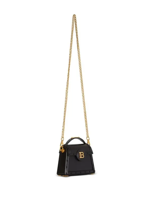 Balmain Small B-buzz Dynasty Leather Shoulder Bag - Black