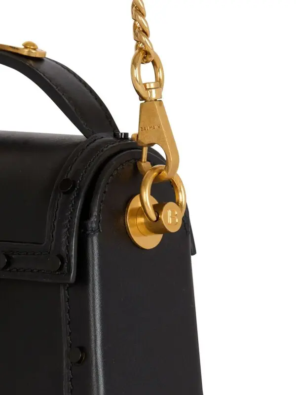 Balmain Small B-buzz Dynasty Leather Shoulder Bag - Black
