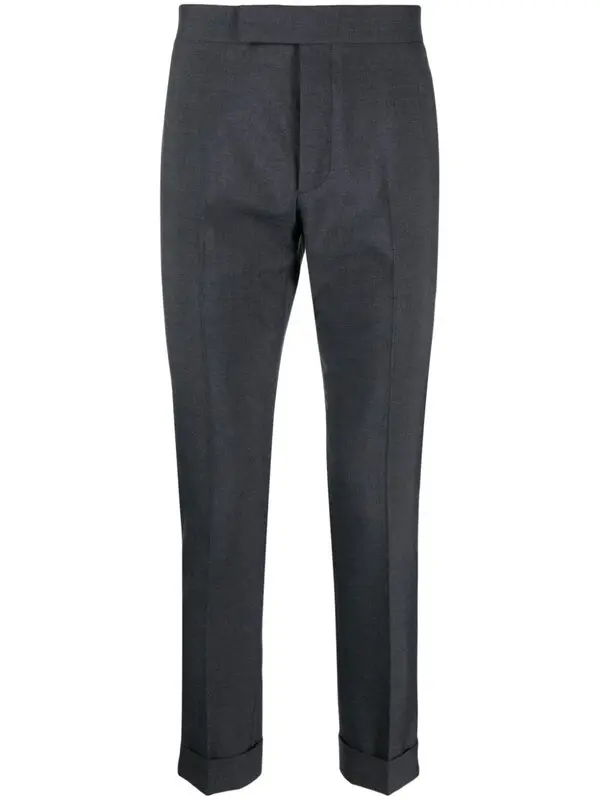 Thom Browne Mid-rise Skinny-leg Trousers - Grey