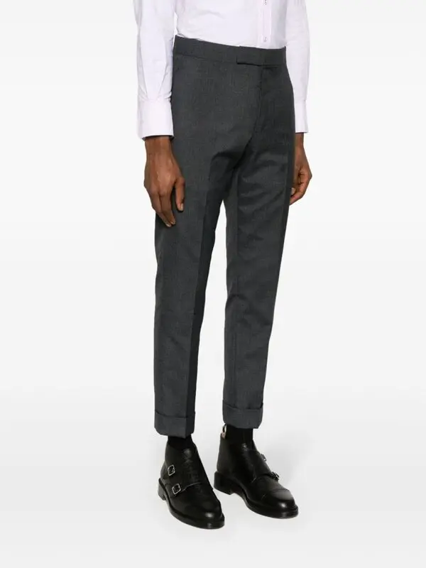 Thom Browne Mid-rise Skinny-leg Trousers - Grey