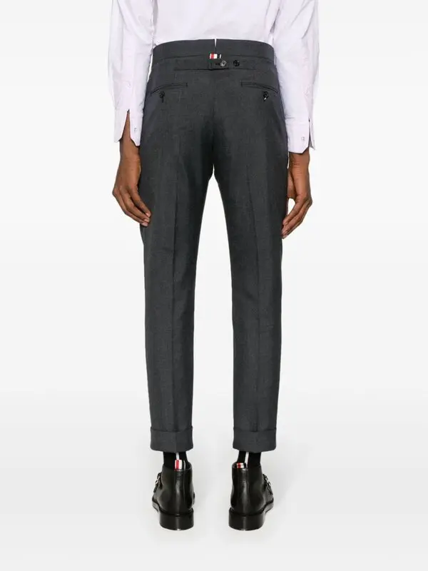 Thom Browne Mid-rise Skinny-leg Trousers - Grey
