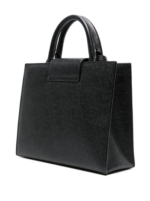 Thom Browne Small Mr. Thom Leather Tote Bag - Black
