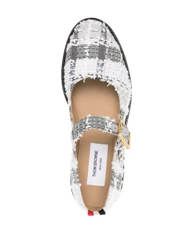 Thom Browne Tartan-check Tweed Ballerina
