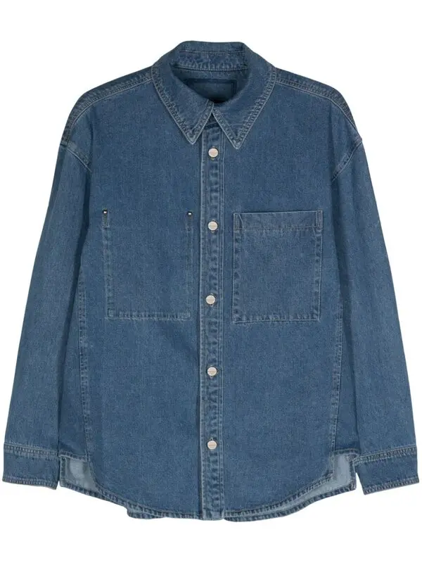 WOOYOUNGMI Floral-print Denim Shirt - Blue