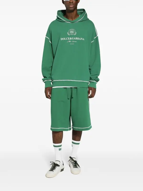 Dolce & Gabbana Logo-print Cotton Hoodie - Green