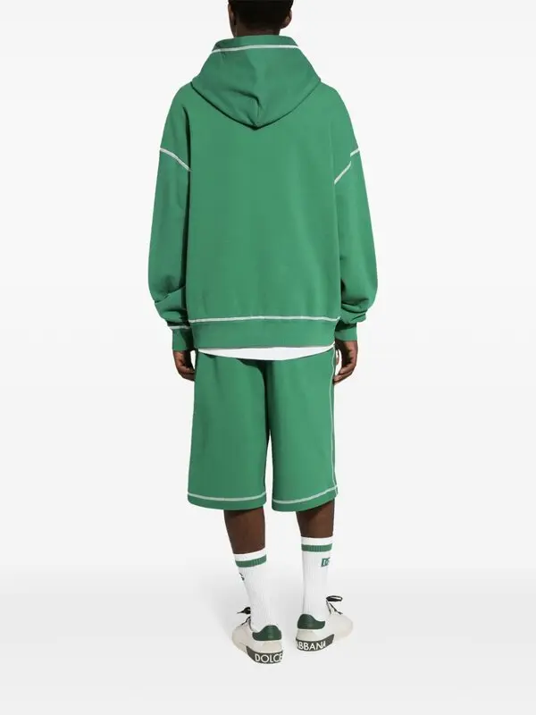 Dolce & Gabbana Logo-print Cotton Hoodie - Green