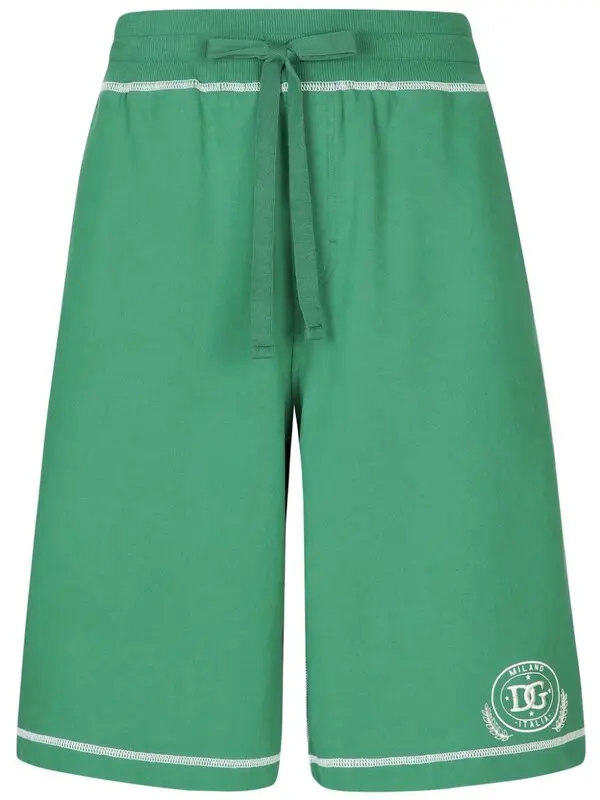 Dolce & Gabbana Logo-embroidered Cotton Shorts