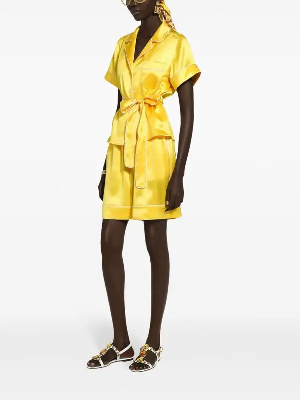 Dolce & Gabbana Silk Shorts - Yellow