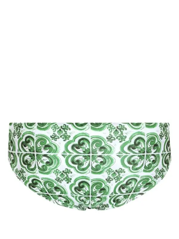 Dolce & Gabbana Majolica-print Swim Briefs - Green
