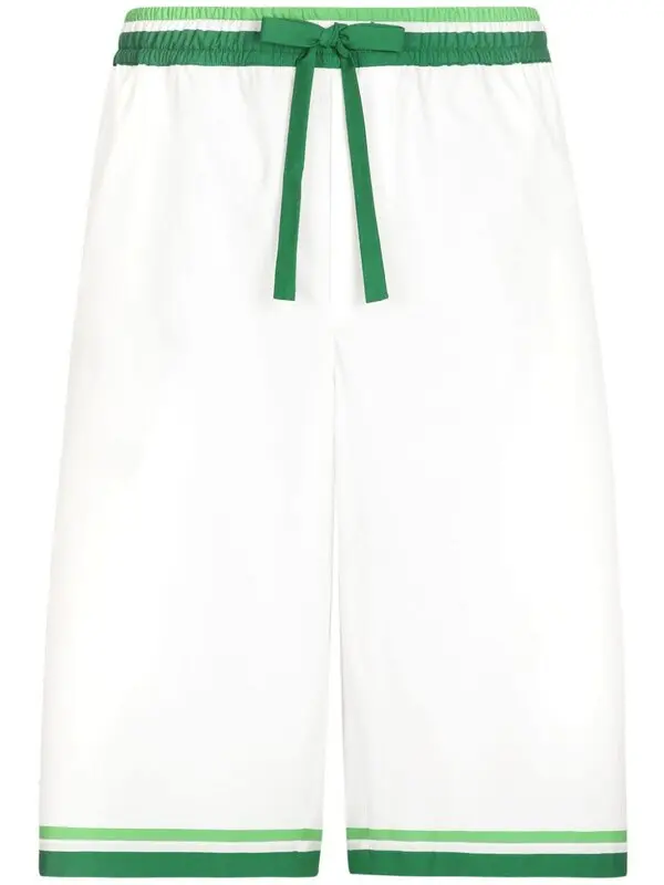 Dolce & Gabbana Majolica Print Cotton Shorts - White