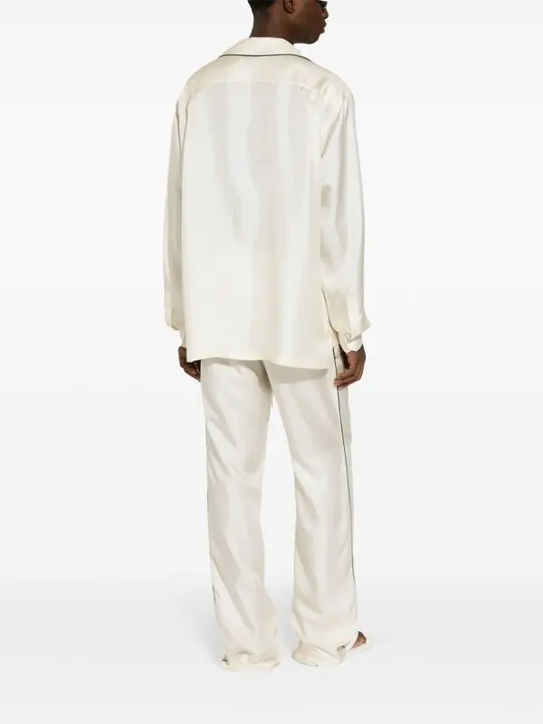 Dolce & Gabbana Logo-embroidered Silk Trousers