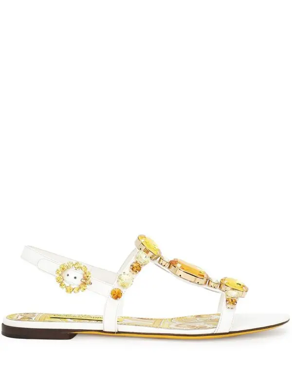 Dolce & Gabbana Bianca Leather Sandals - White