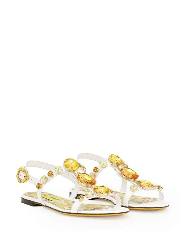 Dolce & Gabbana Bianca Leather Sandals