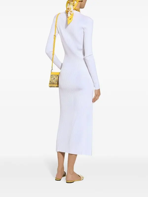 Dolce & Gabbana Ribbed-knit Maxi Cardigan - White