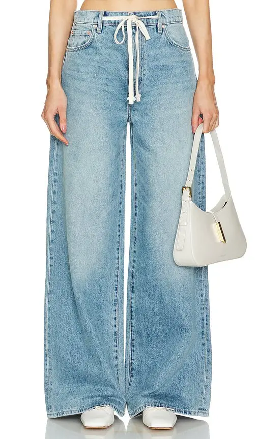 GRLFRND X Maggie Macdonald Lucia Wide Leg Jeans - Memphis Blue