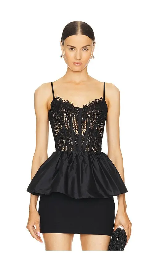 Rozie Corsets Peplum Bustier Top In Black - 48% Off | Editorialist