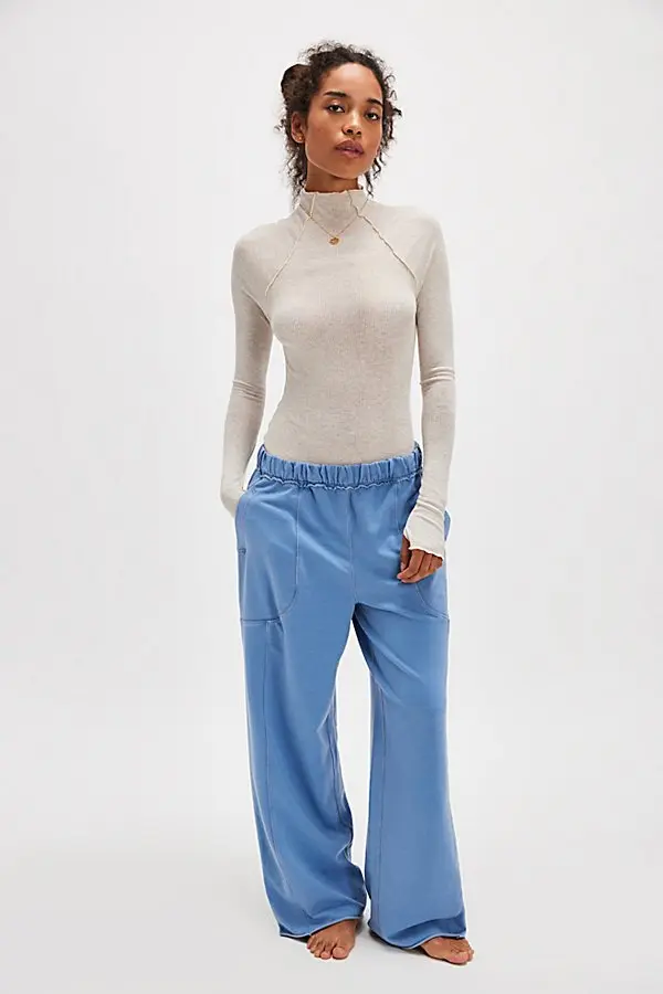 Free People Wide-leg Lounge Pants - Harbor Combo